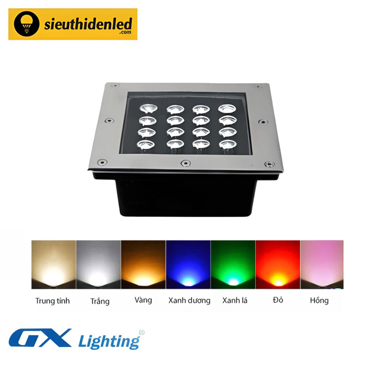 Đèn led âm đất vuông đơn màu 18W GX Lighting DMD-1801 - Đèn Led Chu ...